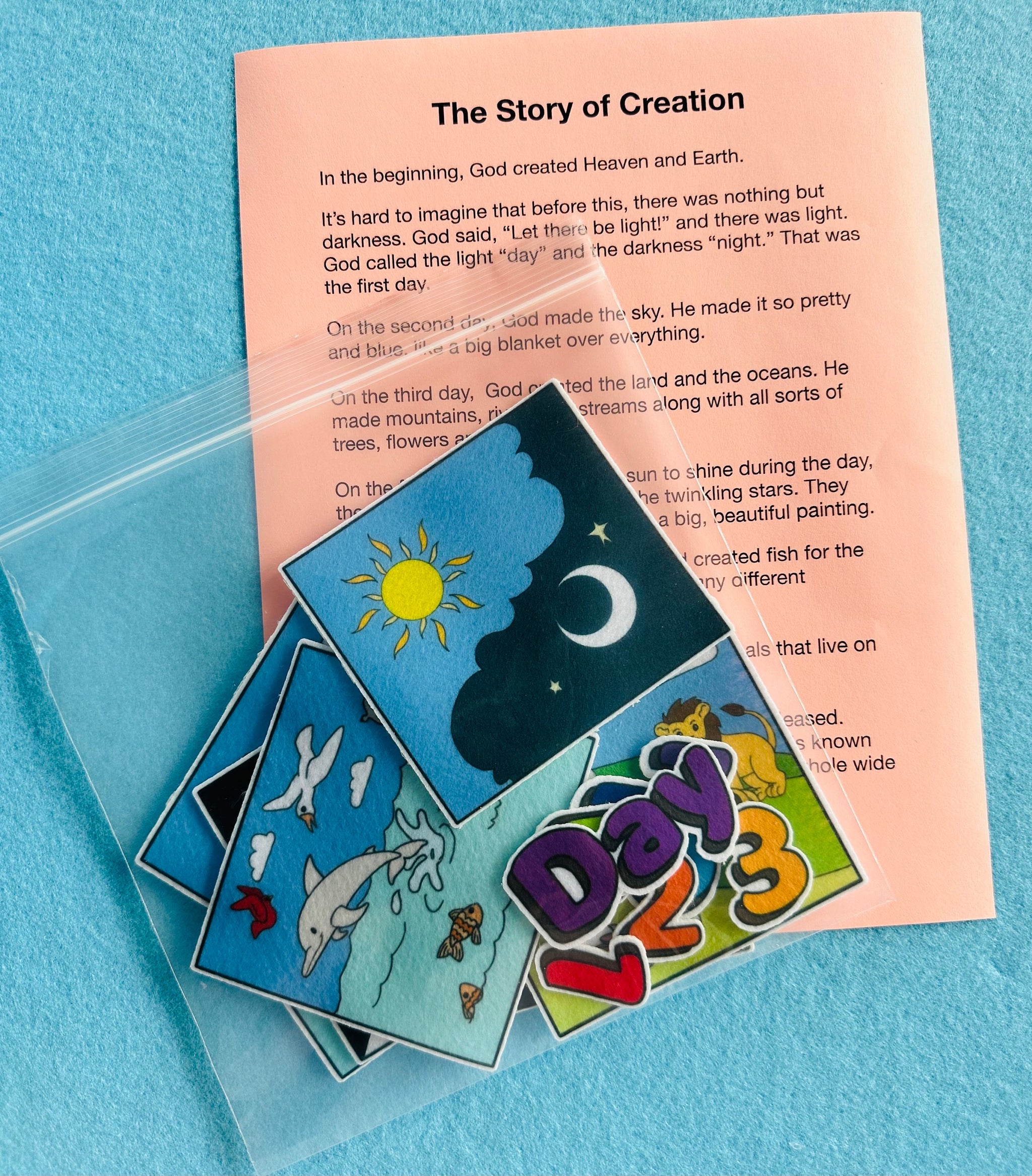 Story of Creation Felt/ Flannel Board Set. Bible Stories. Sunday school ...